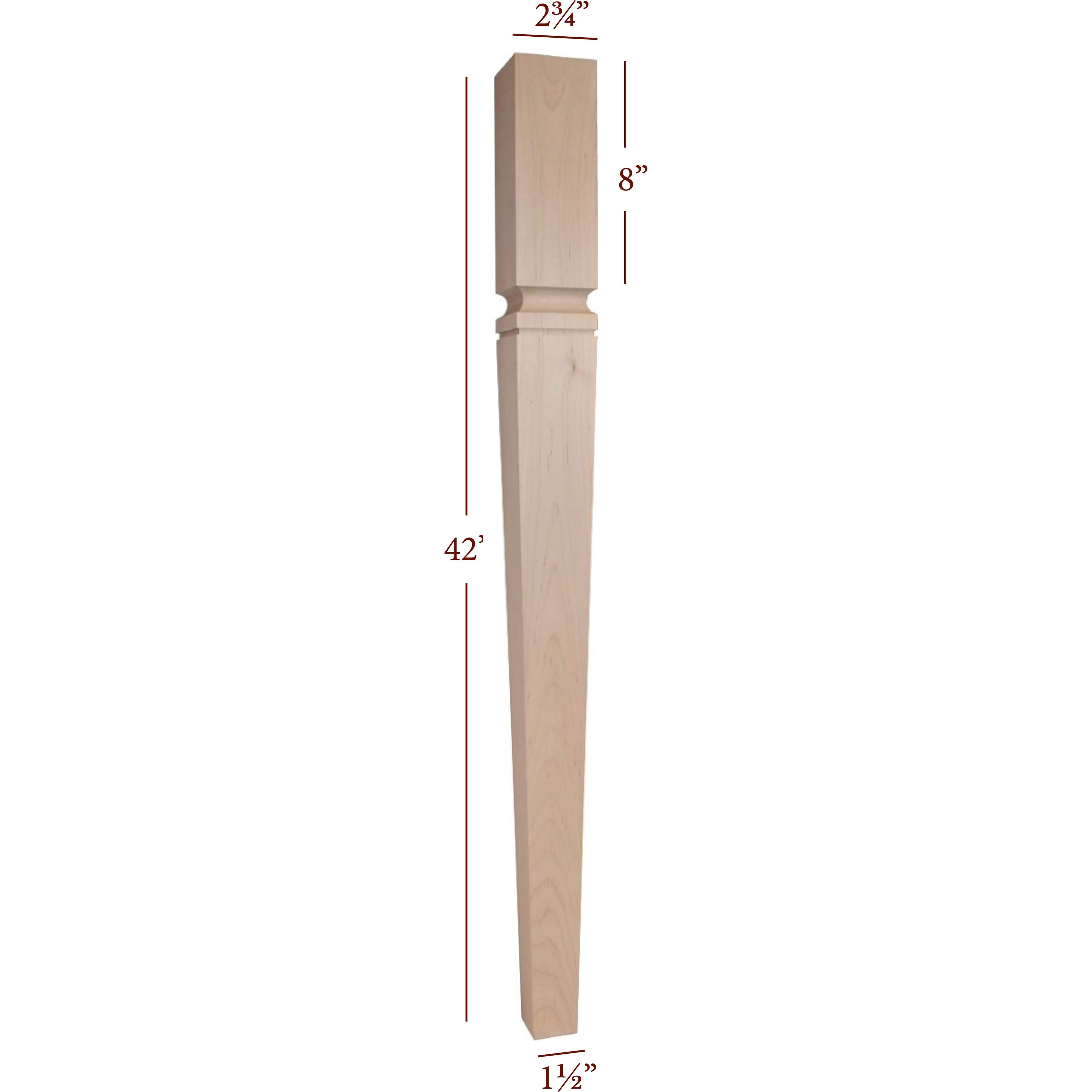 Slender Tapered Mission Bar Leg – Fancy Table Legs