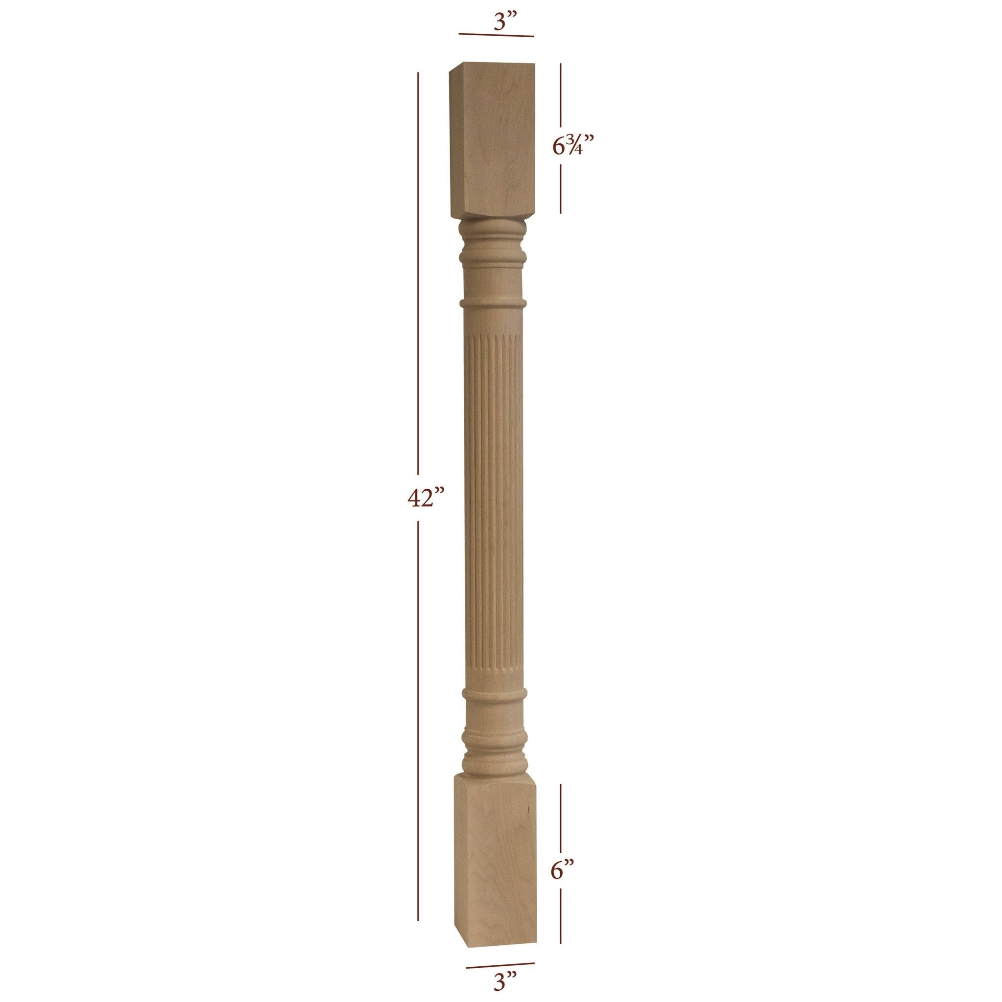 Small Reeded Kimerick Bar Post – Fancy Table Legs