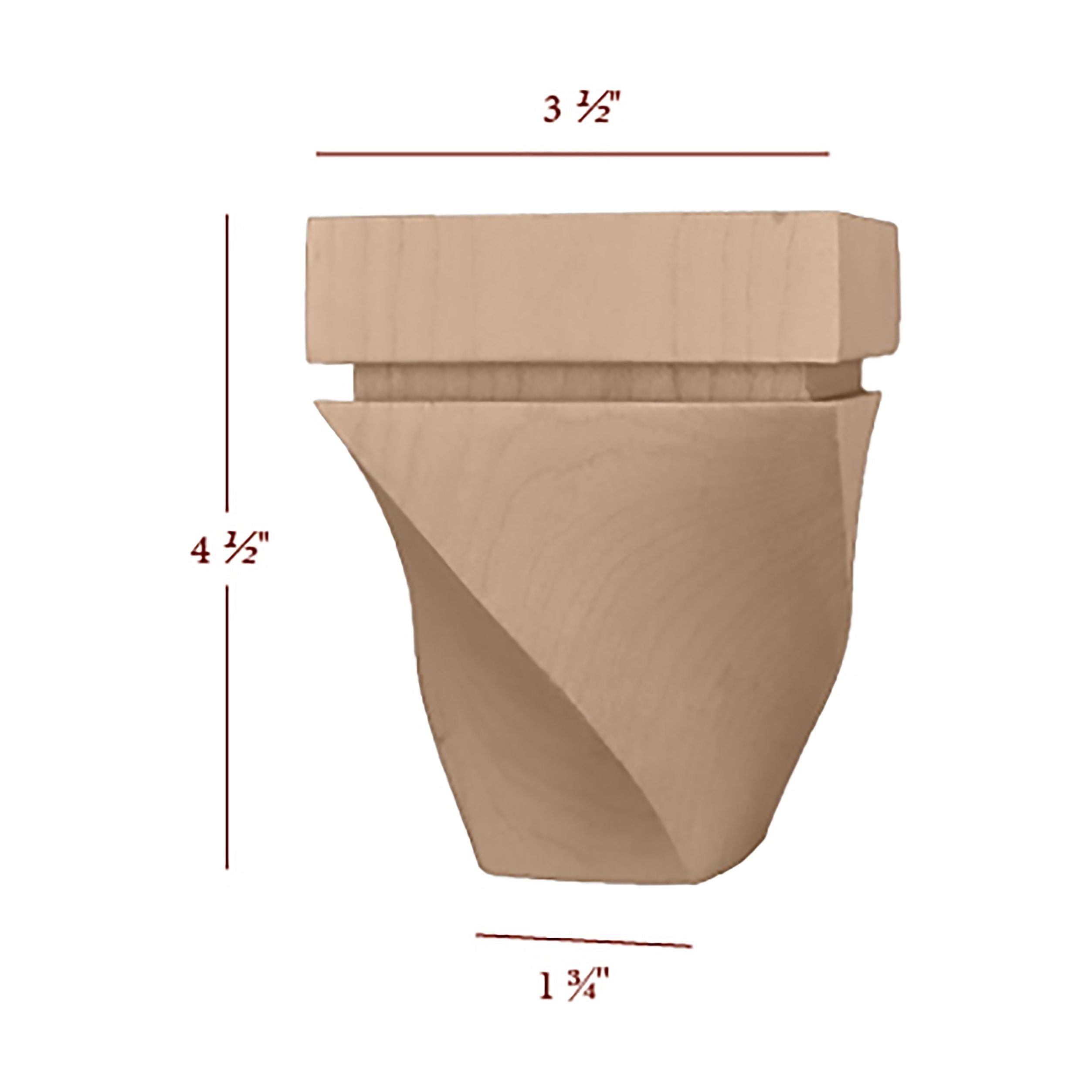 Small Helix Right Twist 4.5" Tall Cabinet Bun Foot – Fancy Table Legs