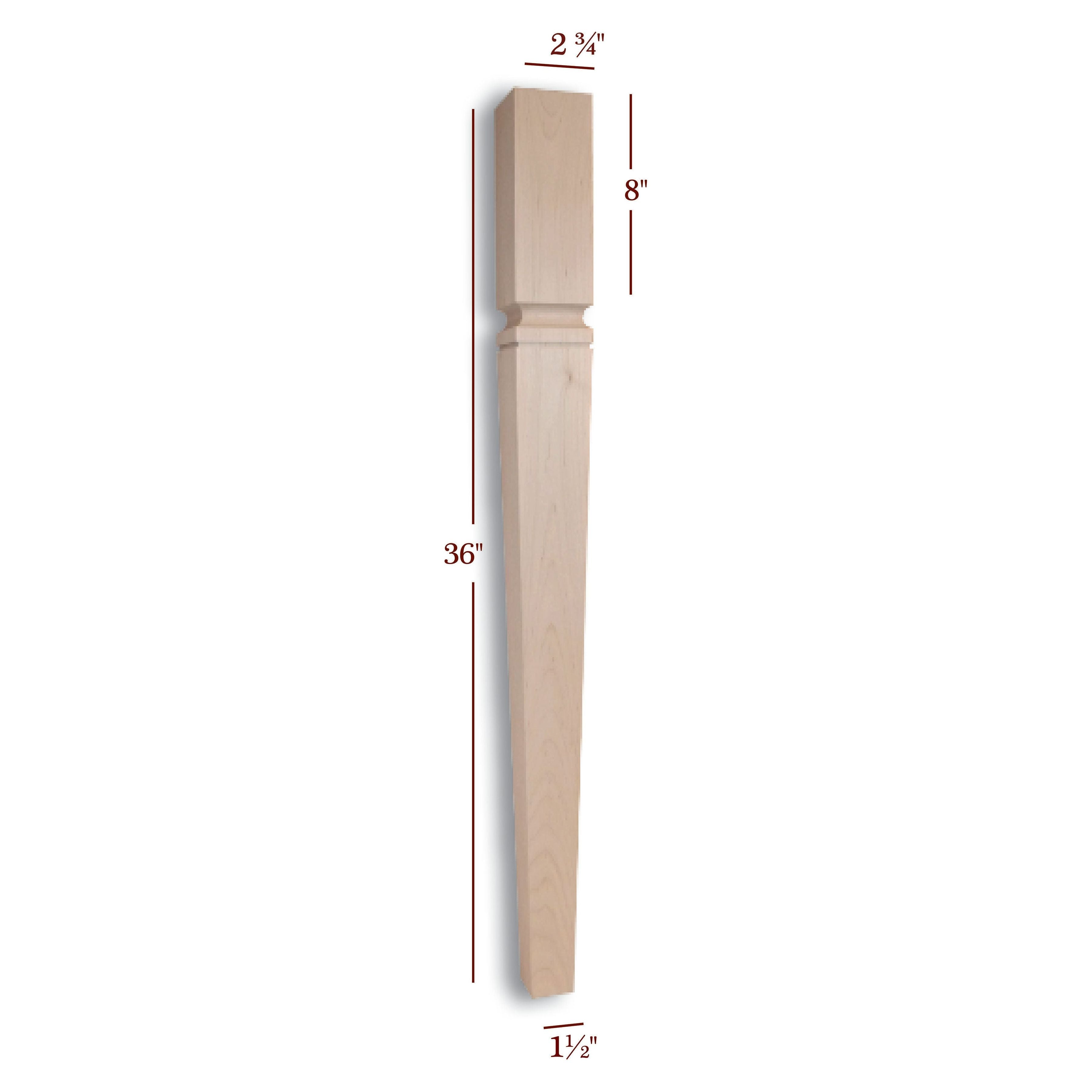 Slender Tapered Mission Island Leg – Fancy Table Legs