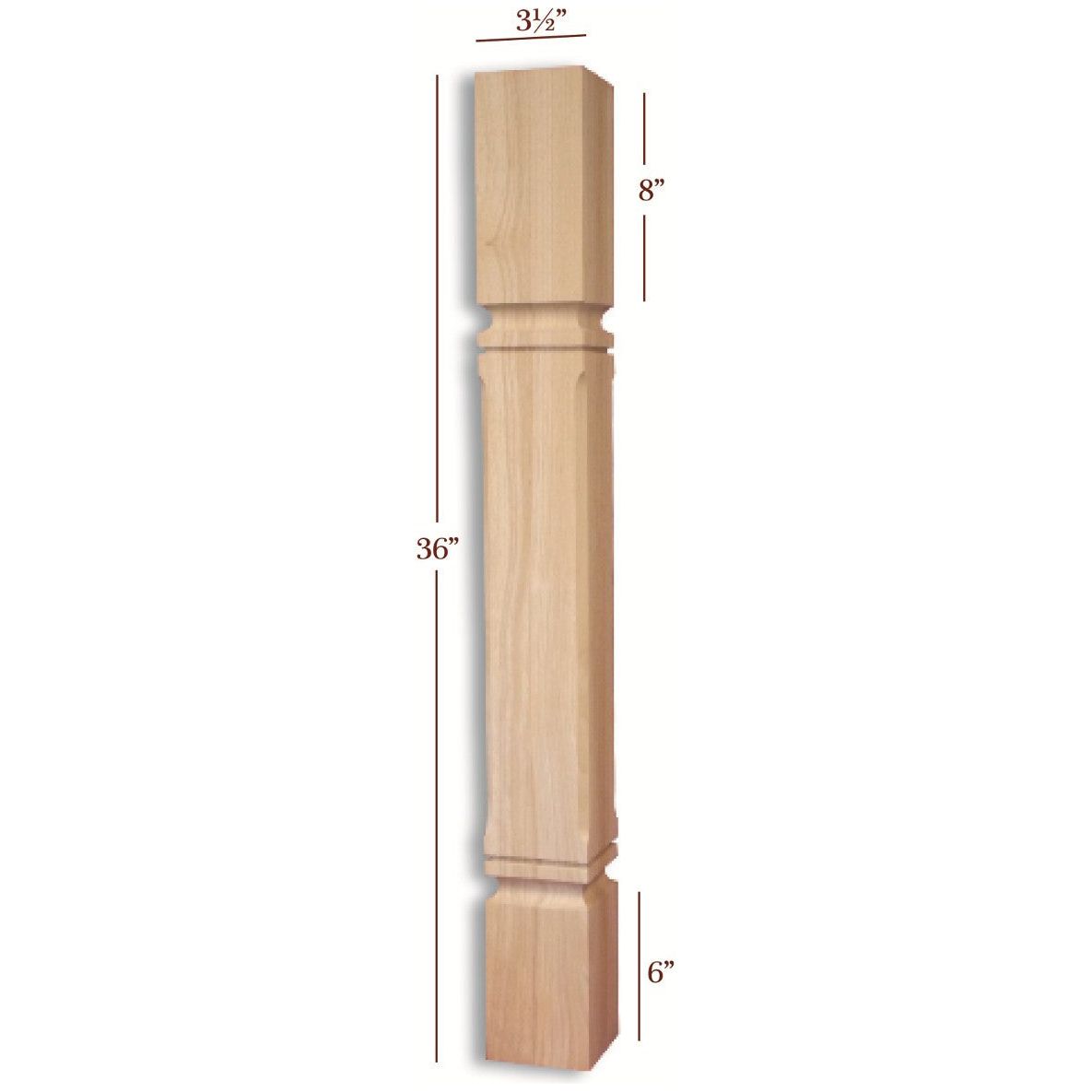 Chamfer Corner Mission Island Leg – Fancy Table Legs