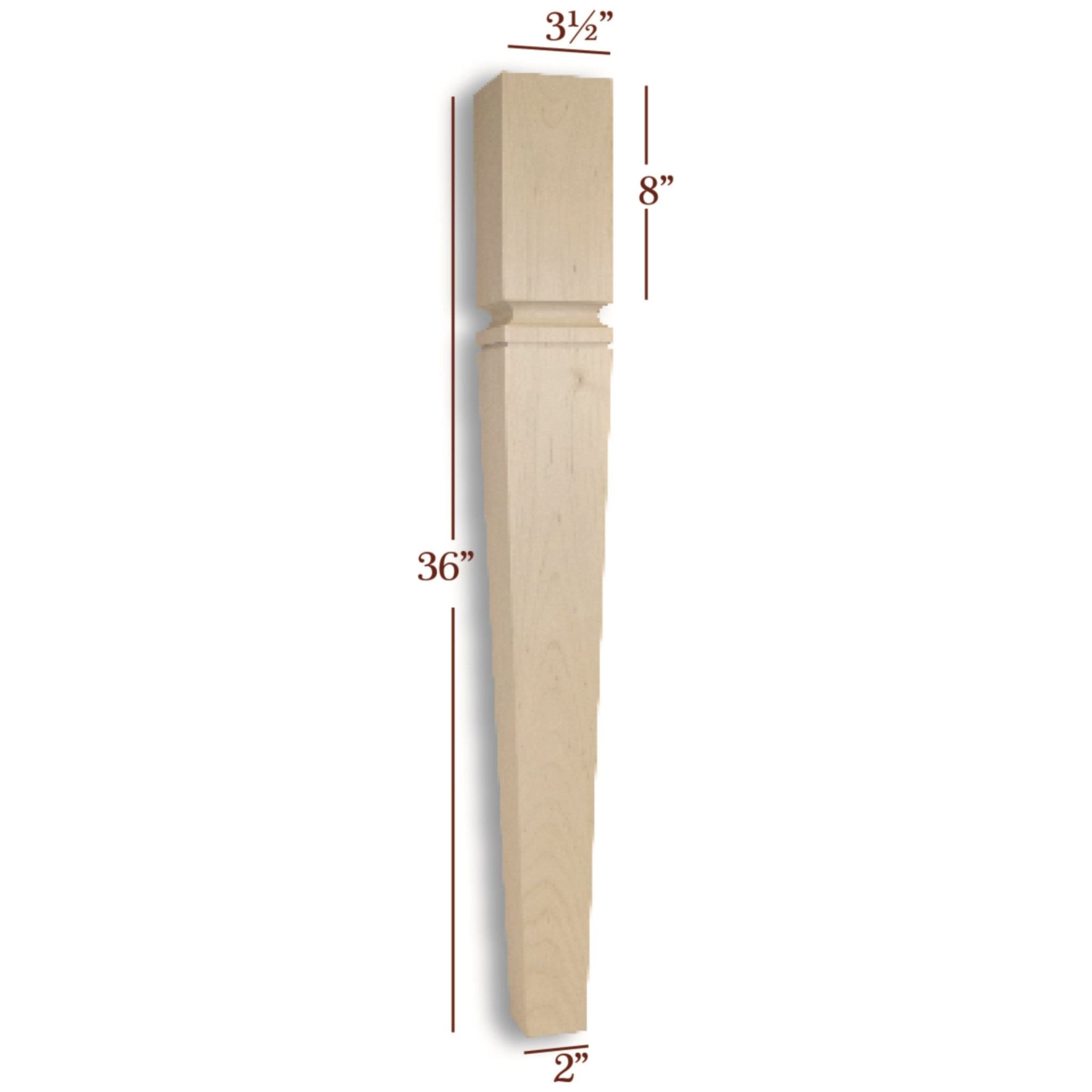 Tapered Mission Island Leg – Fancy Table Legs