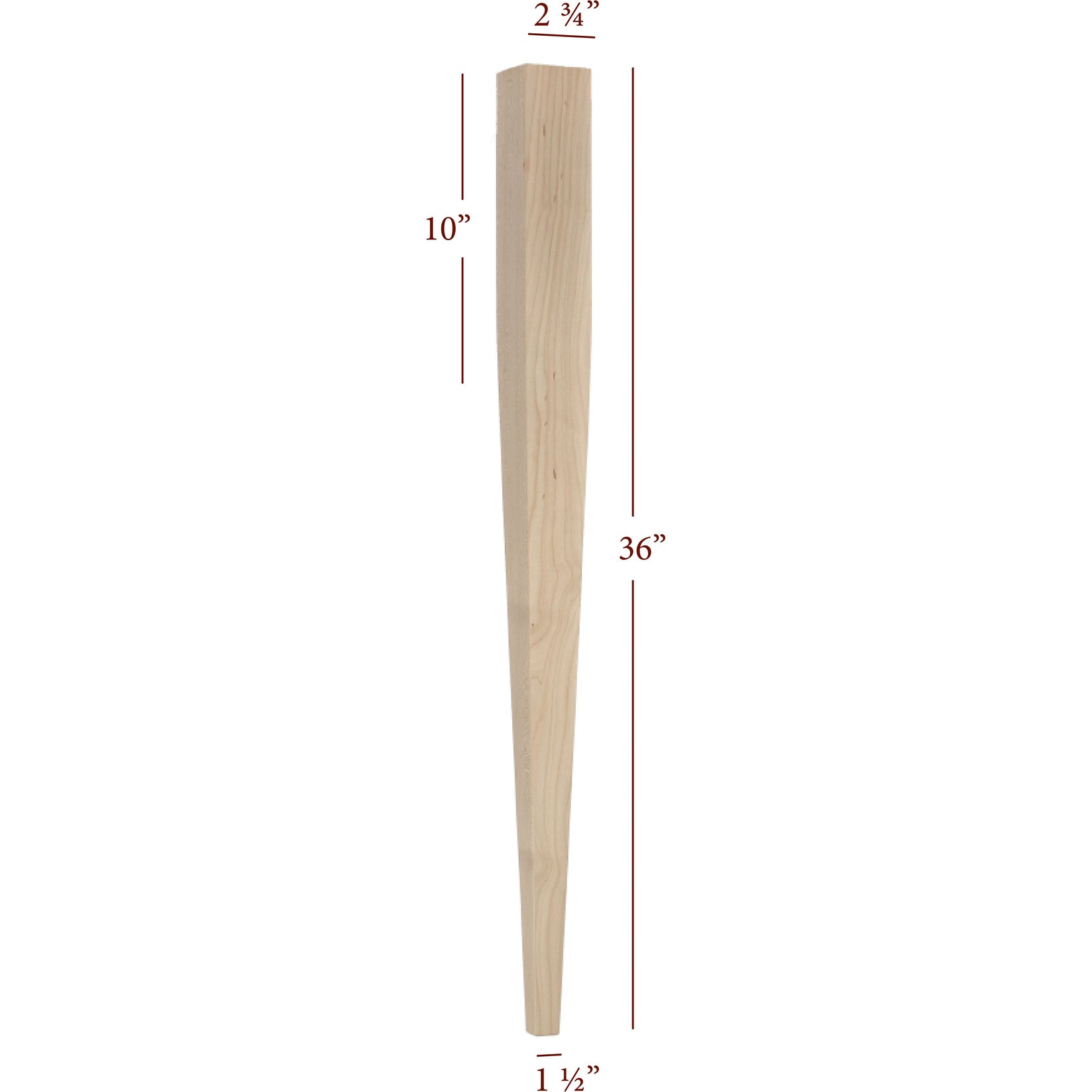 Small Four Sided Taper Island Leg – Fancy Table Legs