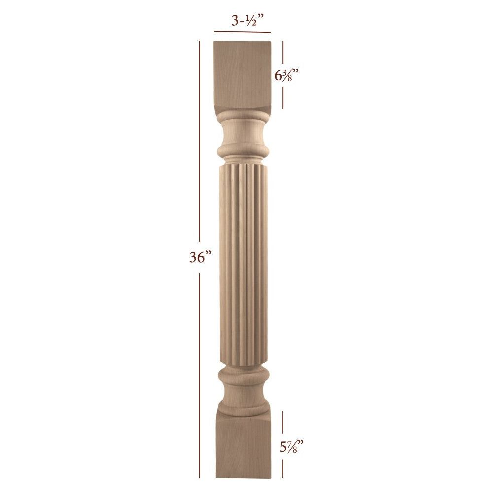 Essential Reeded Island Leg – Fancy Table Legs